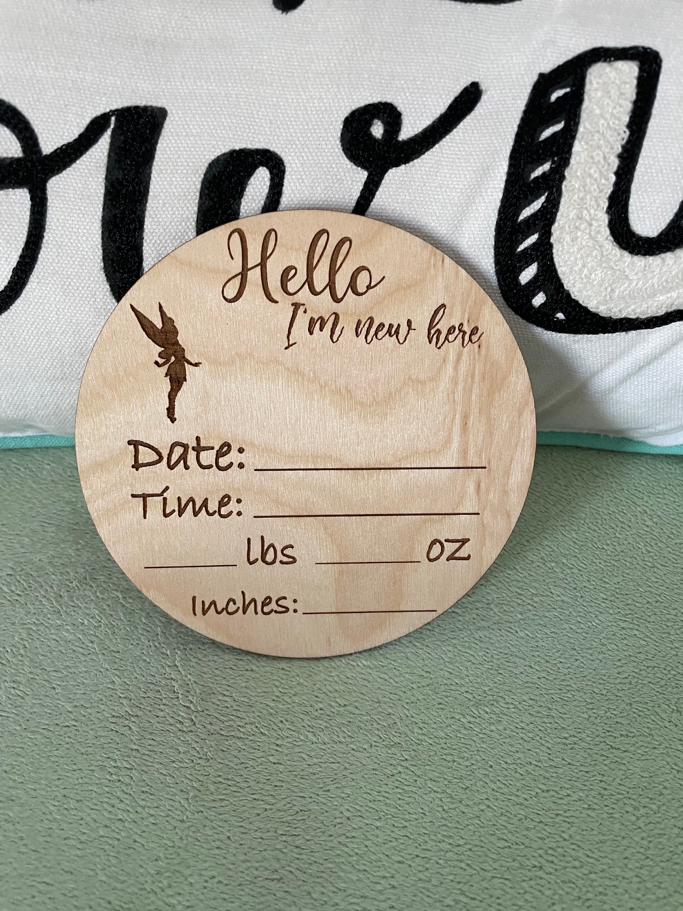Wood Peter Pan Inspired Birth Announcement / Tinkerbell Inspired Baby ...