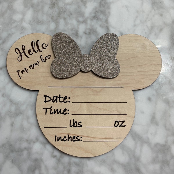 Mickey Mouse Birth Announcement Etsy