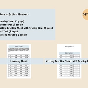 Korean Number Learning Set, Korean Worksheets, Hangul Workbook, Korean ...