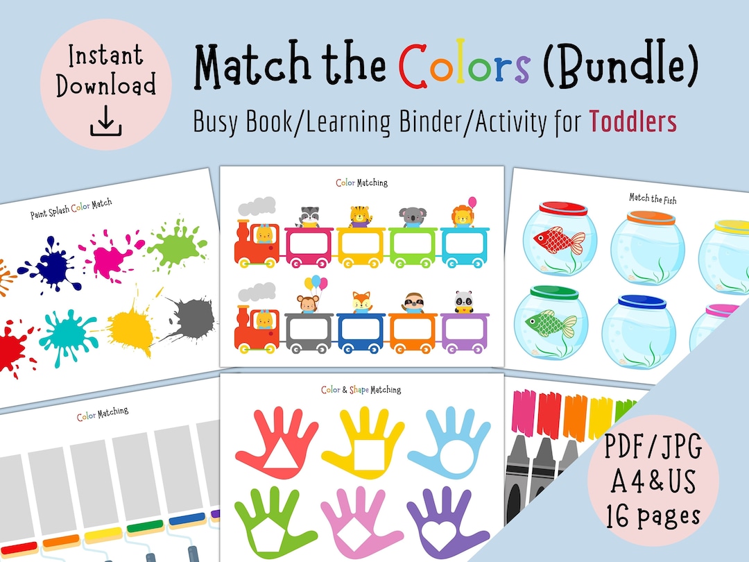 First Busy Book, Toddler Busy Binder, Color Match, Learning Colors ...