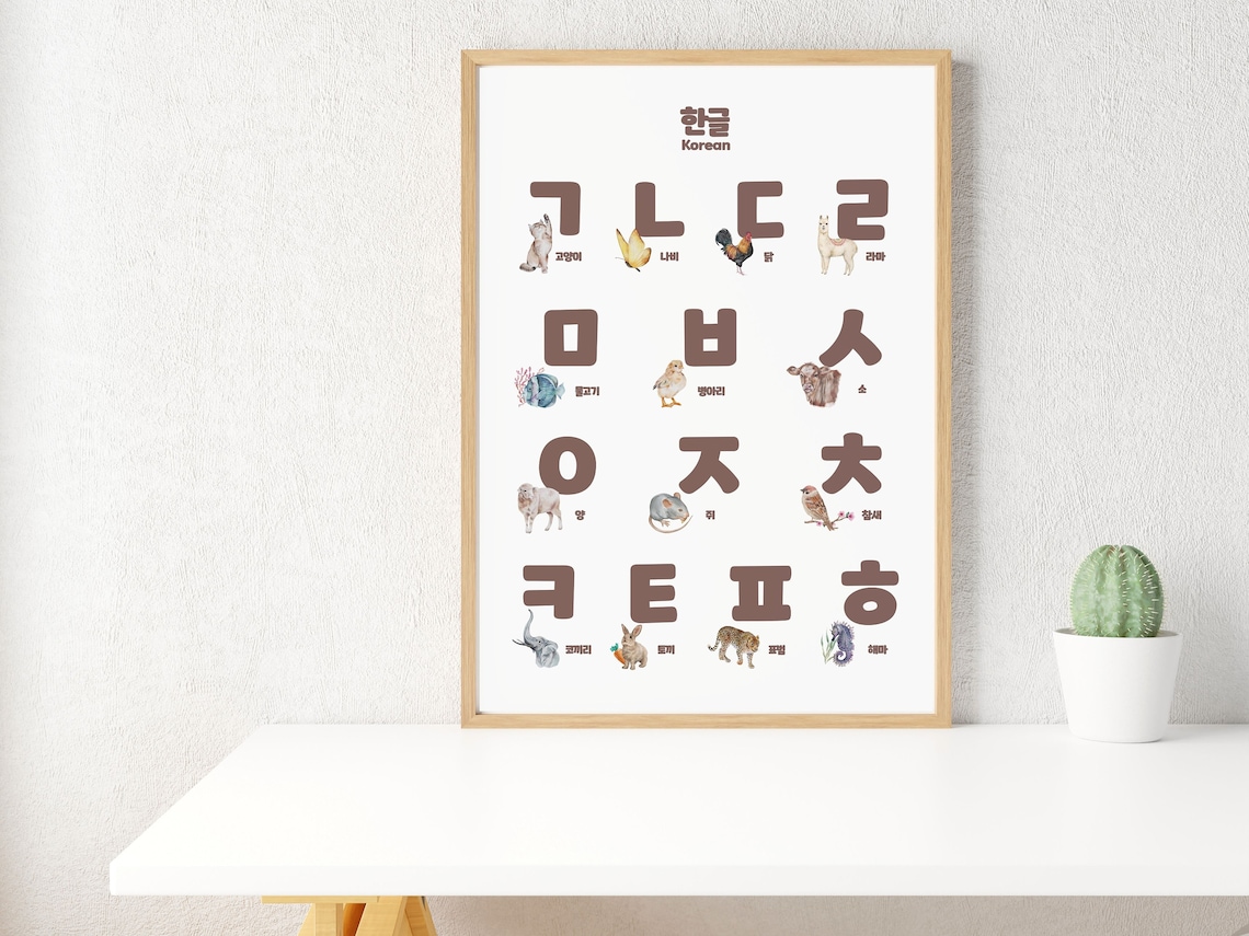 Printable Korean Poster, Hangul Wall Poster, Hangeul Wall Deco, Korean ...