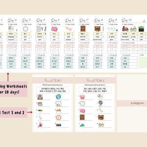 Learning Korean Vocabulary Worksheet, Korean Language Learn Challenge ...