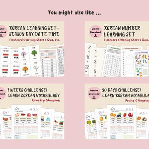 Korean Adjective Learning Sheets, Basic Korean Practice, Korean ...