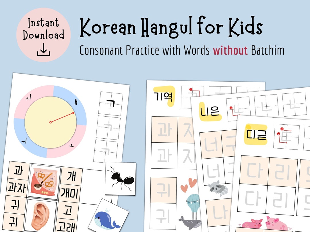 Learning Korean for Kids Hangul for Children Korean - Etsy