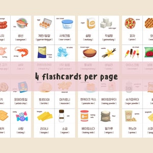 Korean English Flashcards Learning Korean Basic Vocabulary - Etsy