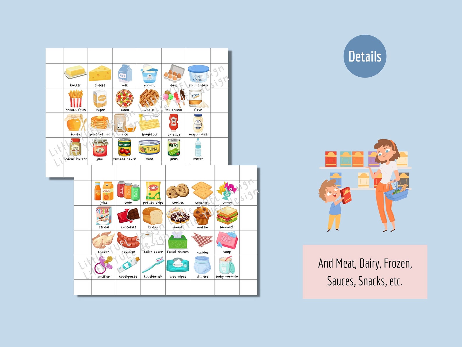 Visual Grocery List for Kids, Shopping List for Children, Shopping ...