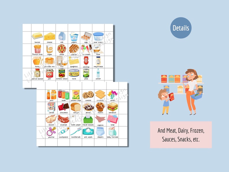 Visual Grocery List for Kids, Shopping List for Children, Shopping ...