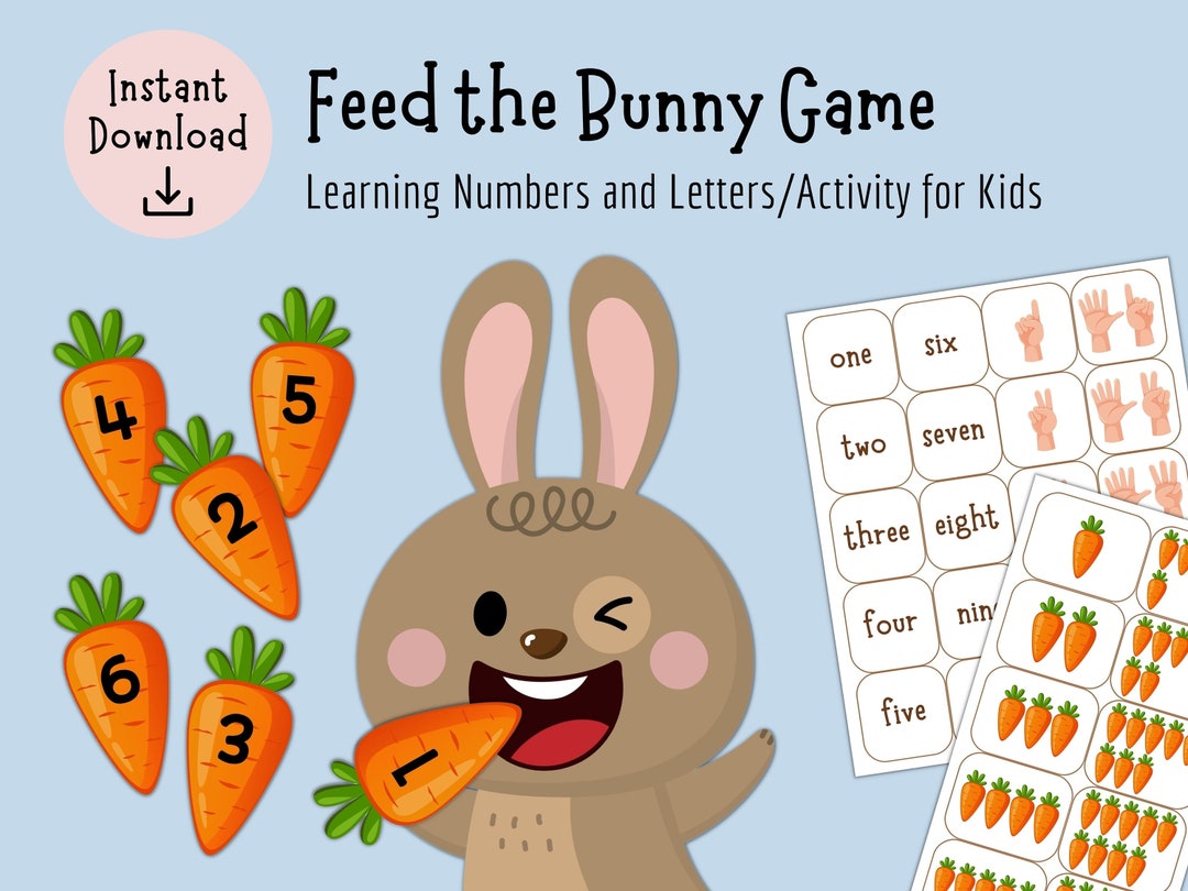 Easter Game, Feed the Bunny, Feeding Game for Kids, Learning Numbers ...