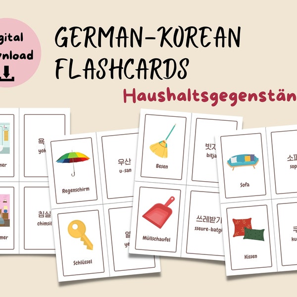 Korean Vocabulary Cards - Etsy