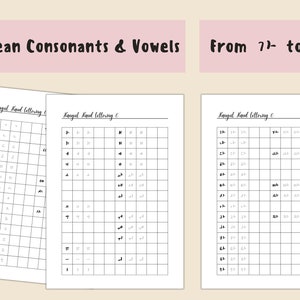 Printable Korean Hangul Handwriting Worksheets, Hangeul Hand Lettering ...