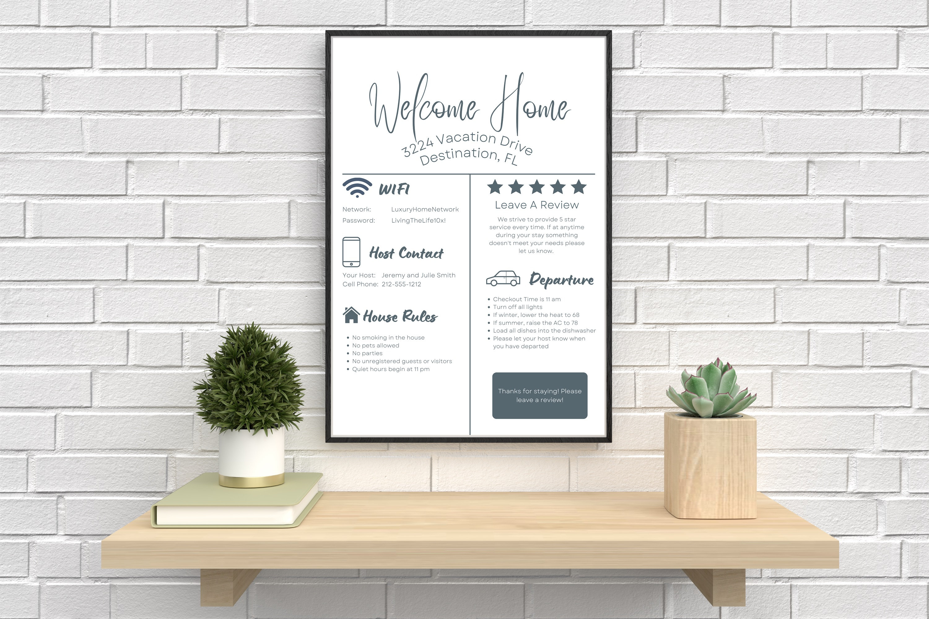 Airbnb Welcome Sign Template, Vacation Rental Printable, Editable ...