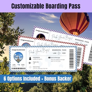 Customizable Boarding Pass Template - Printable Surprise Trip Ticket ...