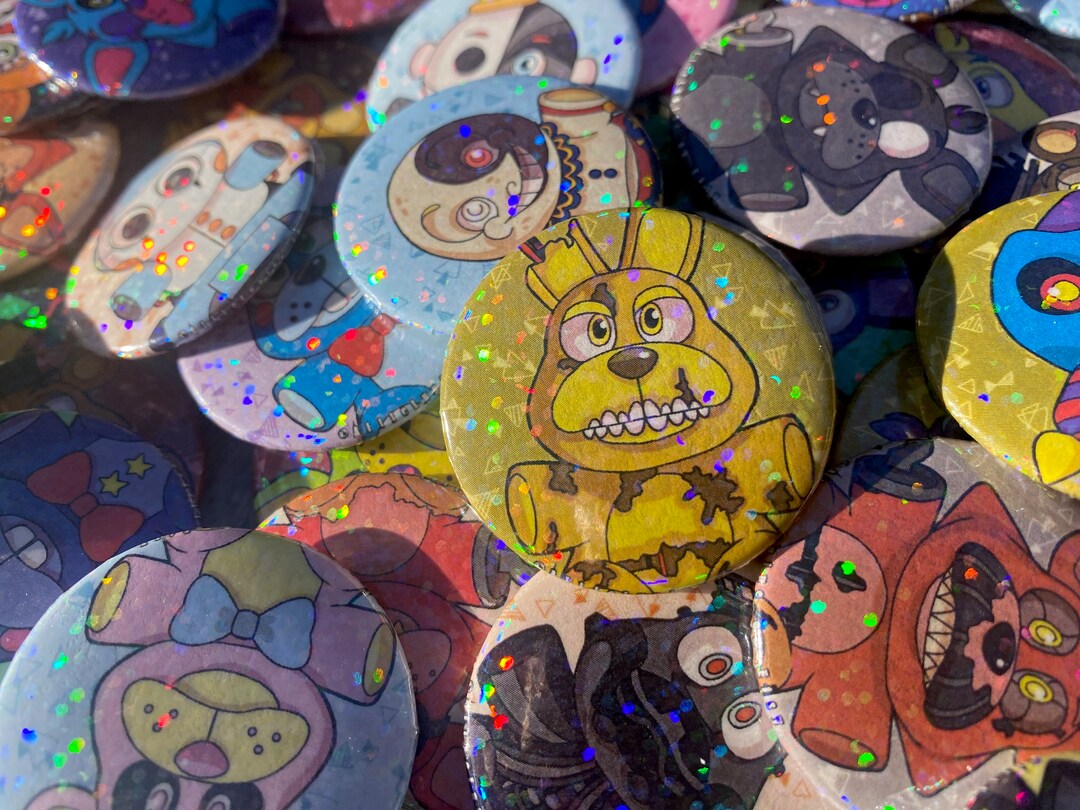Holographic FNAF 3 Character Plushie Pin-back Buttons | 1.5" / 37mm - Etsy