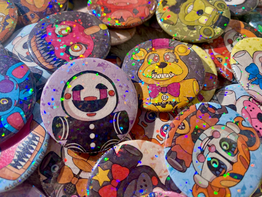 Holographic FNAF 2 Character Plushie Pin-back Buttons | 1.5" / 37mm - Etsy
