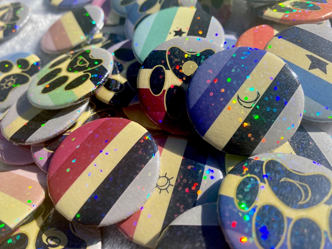 1.5 Holographic Galactian Alignment System Gender Pin-back Button - Etsy