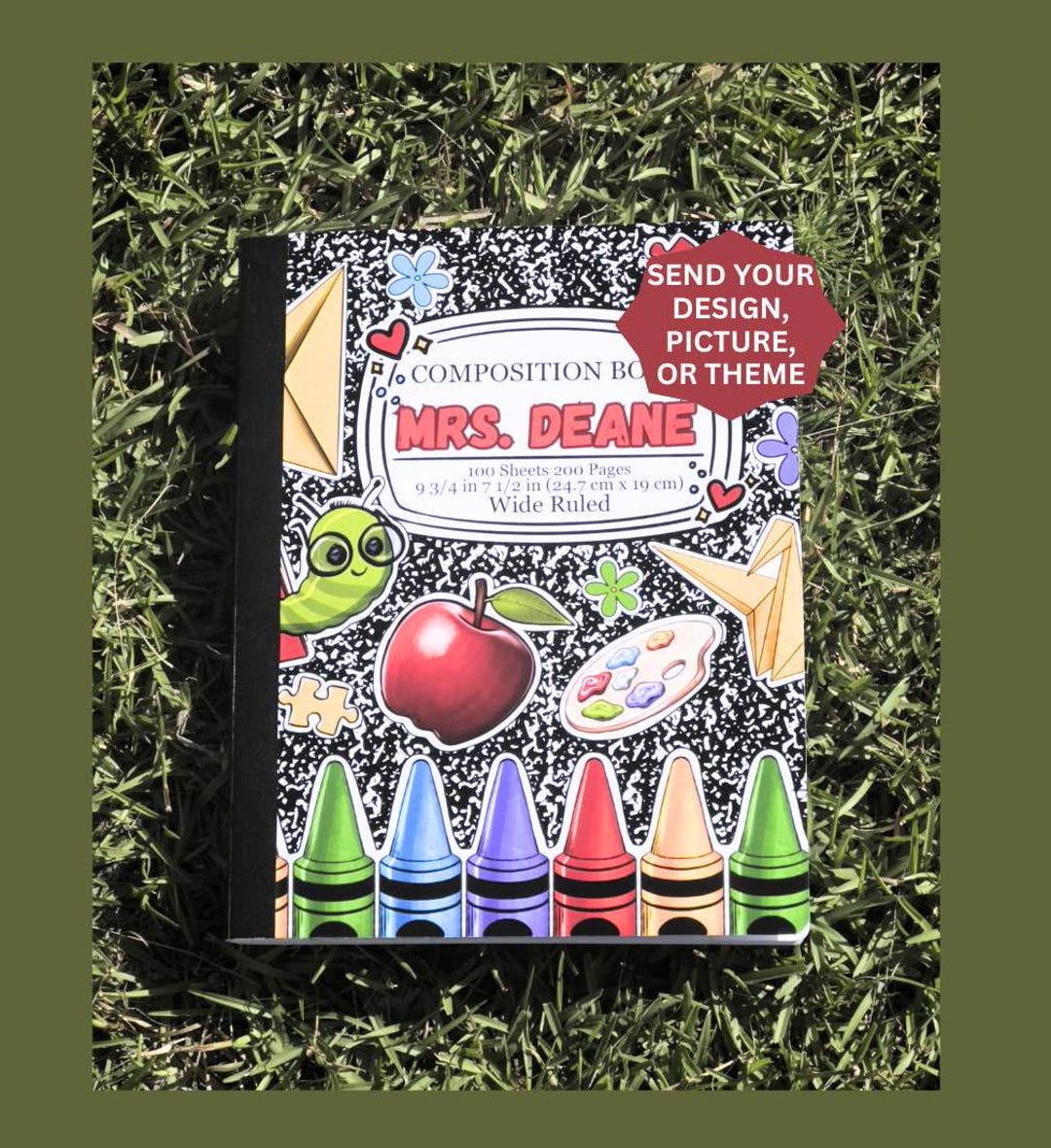 Custom Composition Notebook, Notebook Cover, Personalized Notebook ...