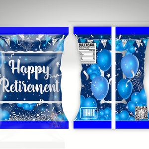 Retirement Chip Bag Party Favor Template | Retirement Party Chip Wrap ...