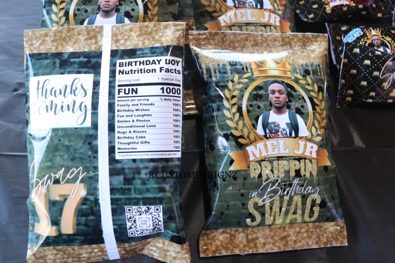 Swag Drip Birthday Chip Bag Wrap Birthday Boy Chip Bag - Etsy