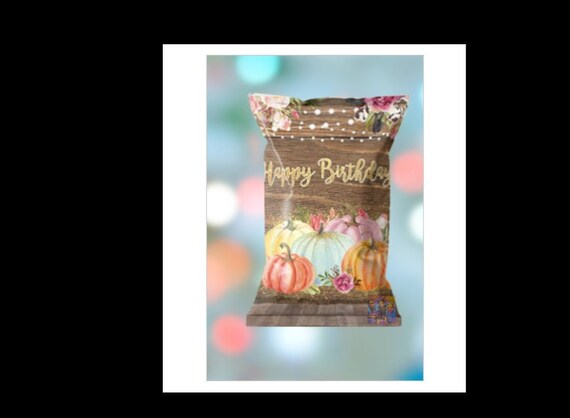 Fall Birthday Chip Bag Party Favor Template Fall Birthday - Etsy