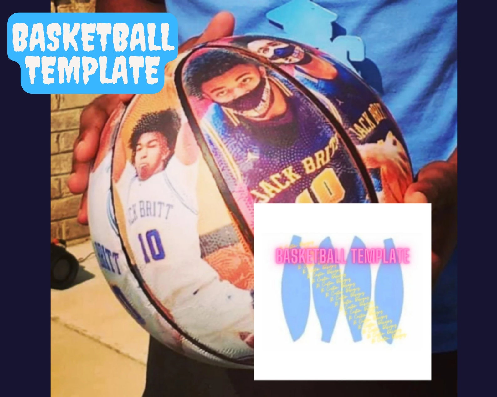 Basketball Template Custom Basketball Template Photo - Etsy