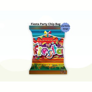 Fiesta Chip Bag and Water Label Bundle, Mexican Party Favor, Fiesta ...