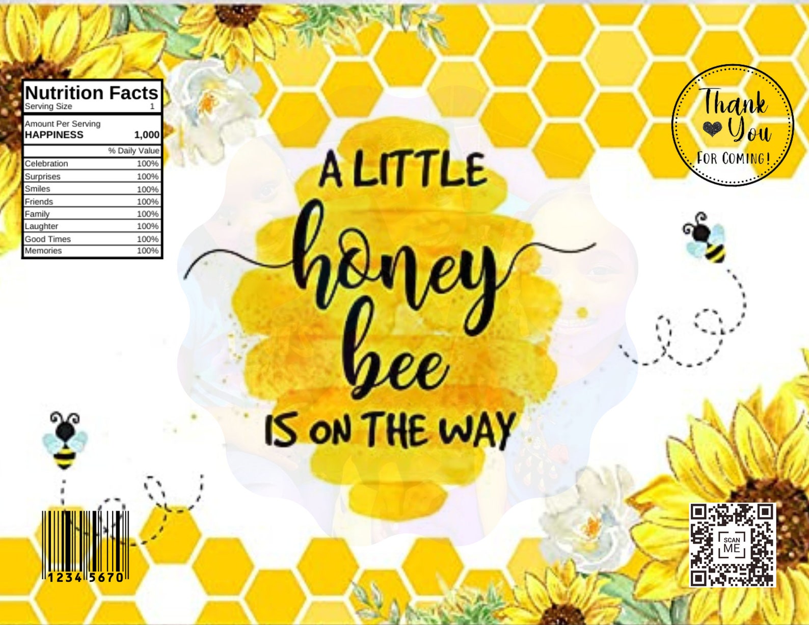 Honey Bee Chip Bag, Bee Chip Bag, Bee Party Favor, Honey Bee Baby ...