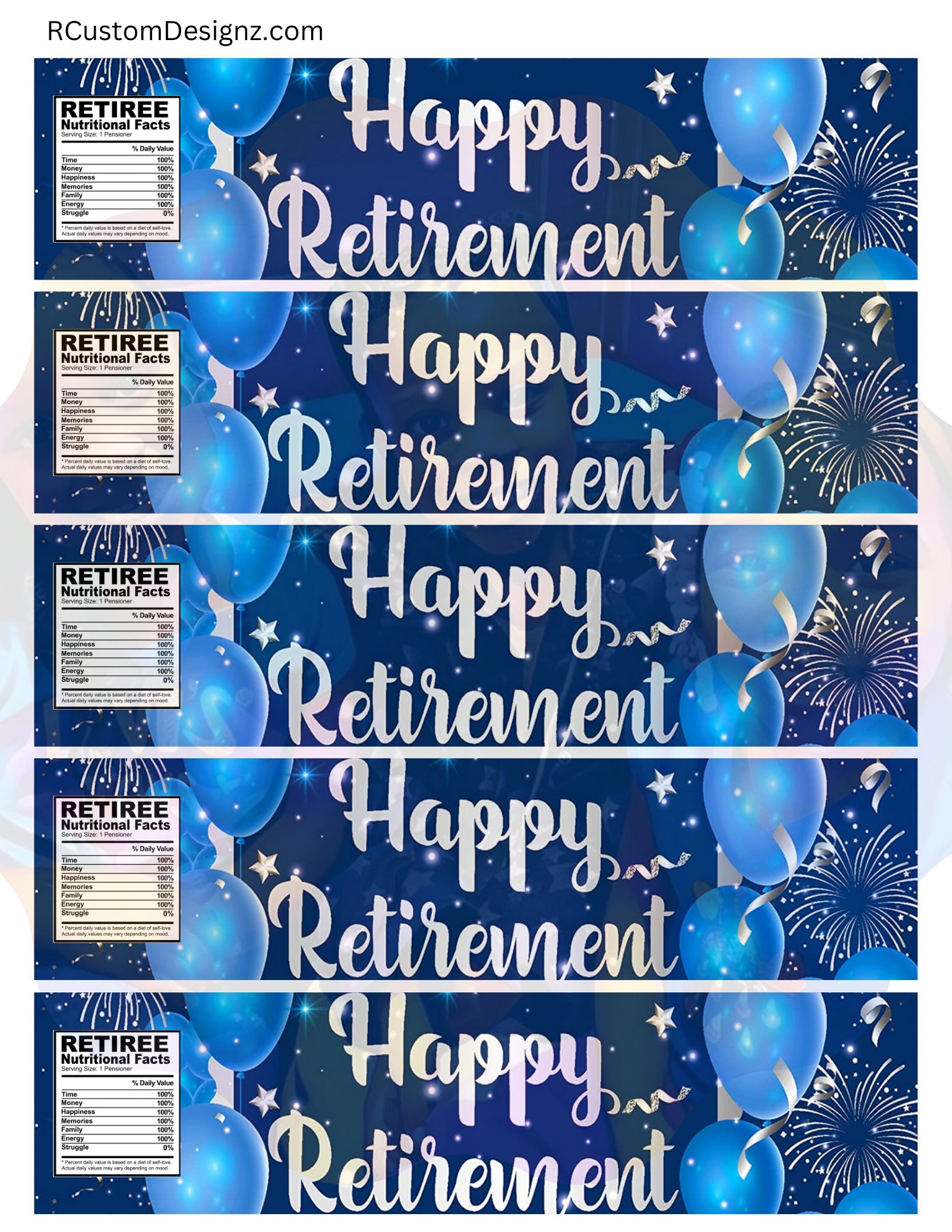Retirement Party Favor Template Retirement Party Water Label - Etsy