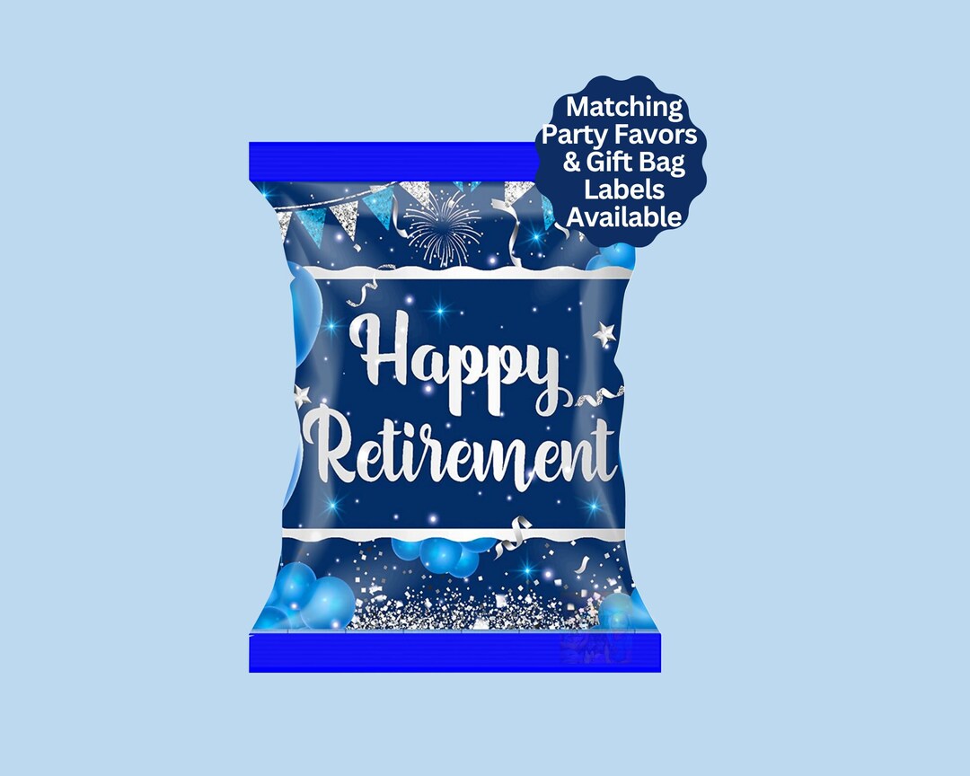 Retirement Chip Bag Party Favor Template | Retirement Party Chip Wrap ...