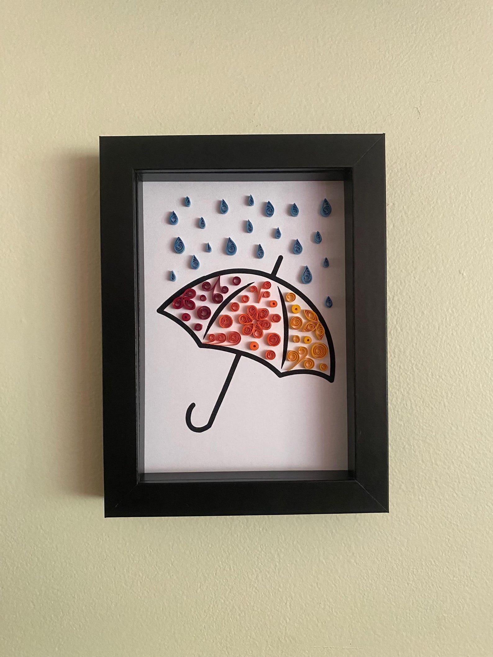 Rainy Quilled Umbrella - Etsy