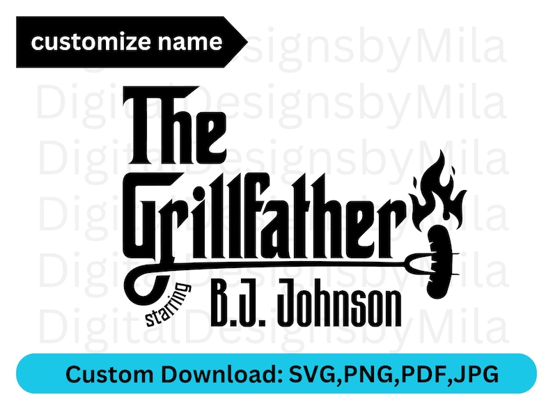 Custom the Grillfather Svg, Custom Father's Day Svg, Dad Svg, Grill ...