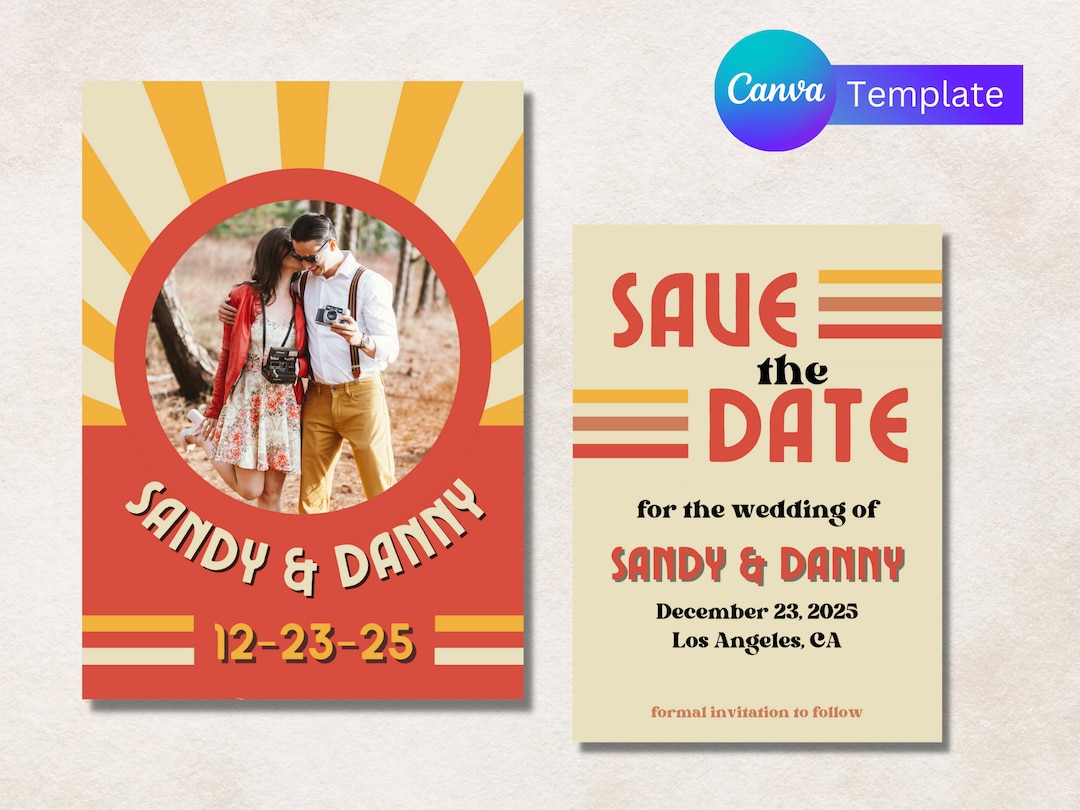 Retro Save the Date, Save the Date Template With Photo, Retro ...