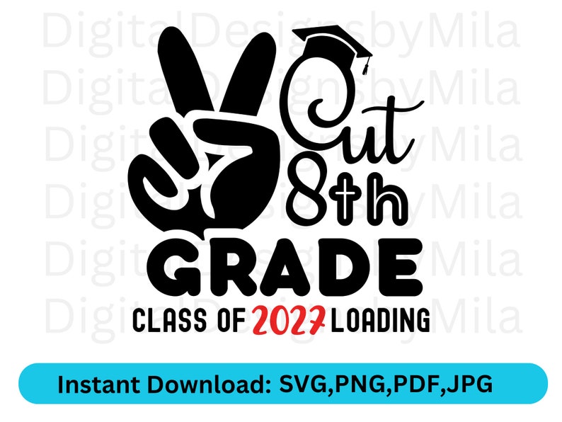 Peace Out 8th Grade Graduation SVG 8th Grade Middle School - Etsy