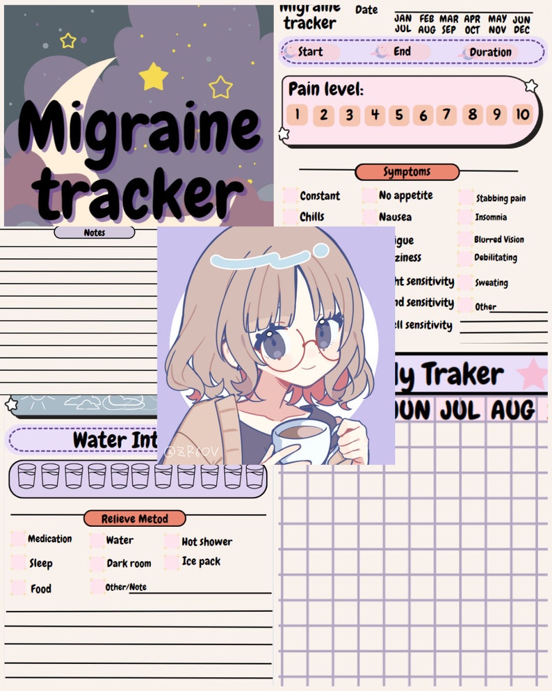 Migraine Tracker, Yearly Log (PDF) - Etsy