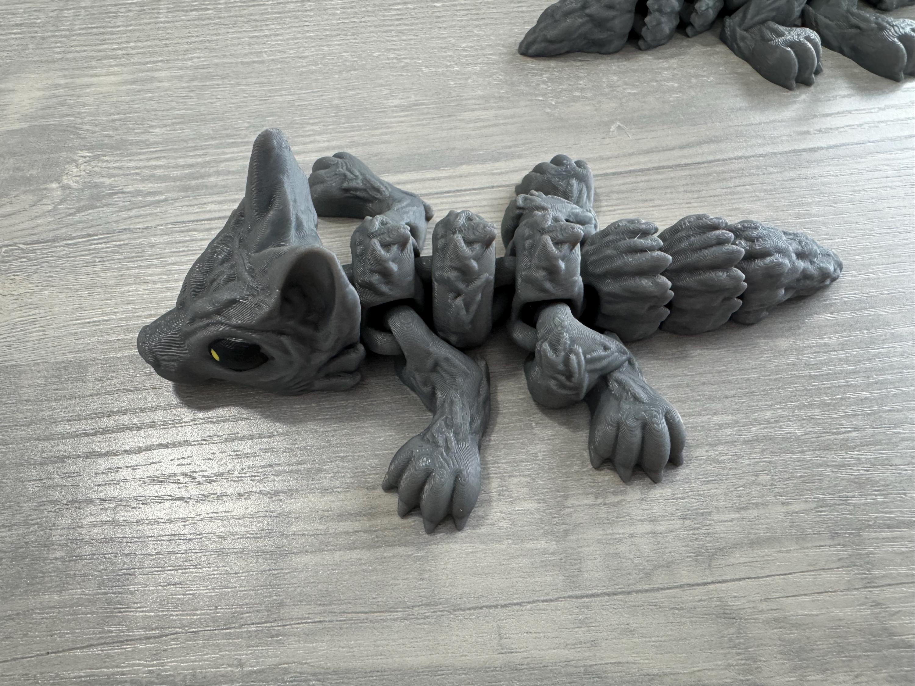 3D Printed Gray Articulating Wolf Pup - Etsy