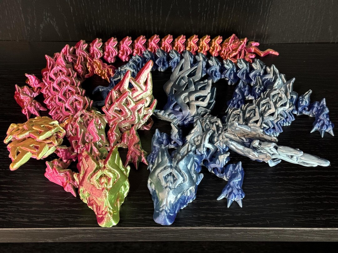 3D Printed Articulating Storm Dragon - Etsy