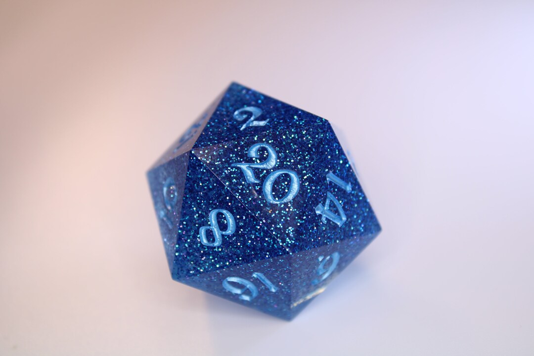 Underwater Sparkle: Polyhedral Resin Dice - Jumbo D20 - Etsy