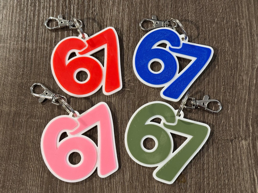 3D Printed 67 Meme Keychain - Etsy