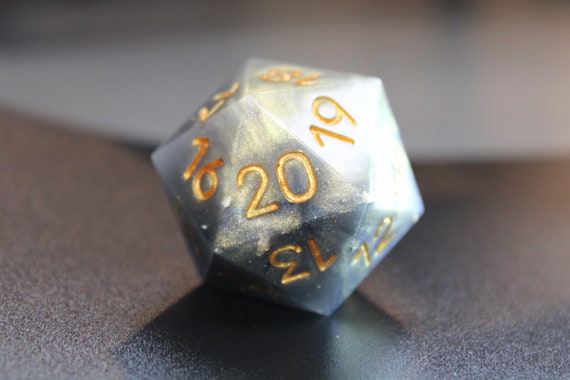 Millennium Gold: Polyhedral Resin Dice Jumbo Spindown D20 - Etsy