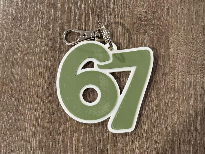 3D Printed 67 Meme Keychain - Etsy