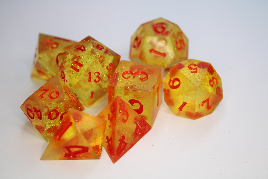 Sunset: Polyhedral Resin Dice Set + Bonus Crystal D4! - Etsy