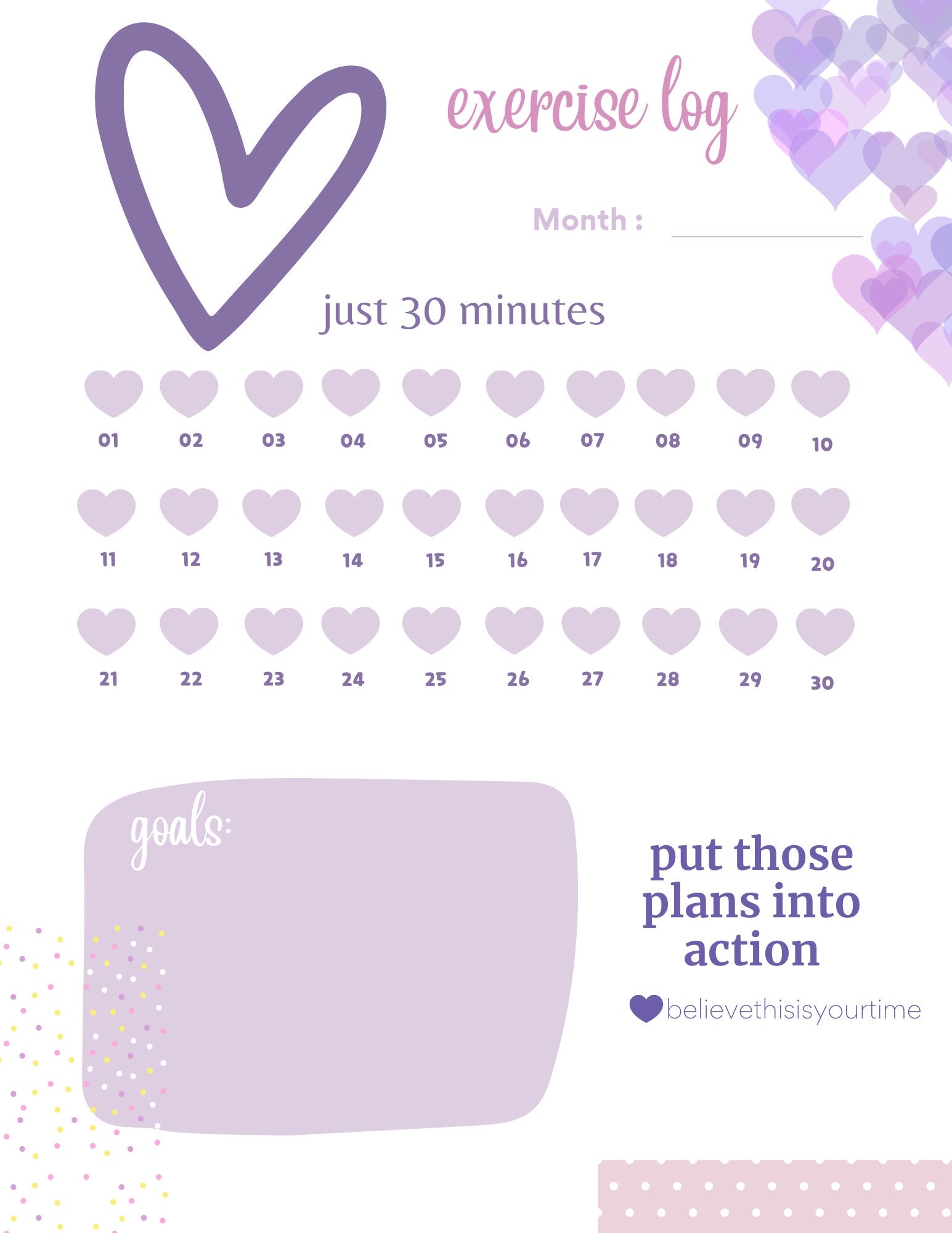 Exercise Logs 6/fillable PDF, Printable Pdf/self-improvement/self-care ...