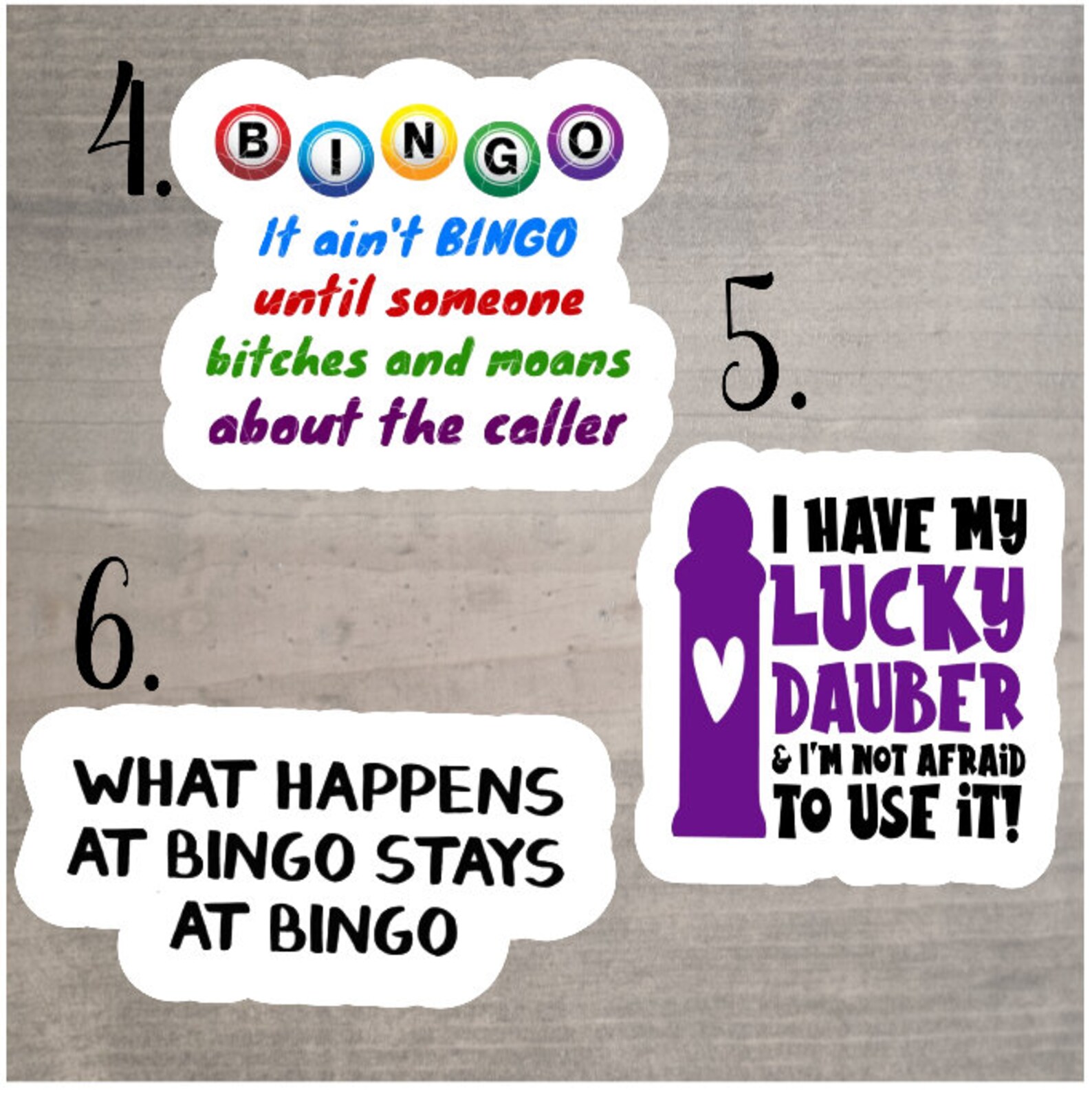 BINGO Stickers - Etsy