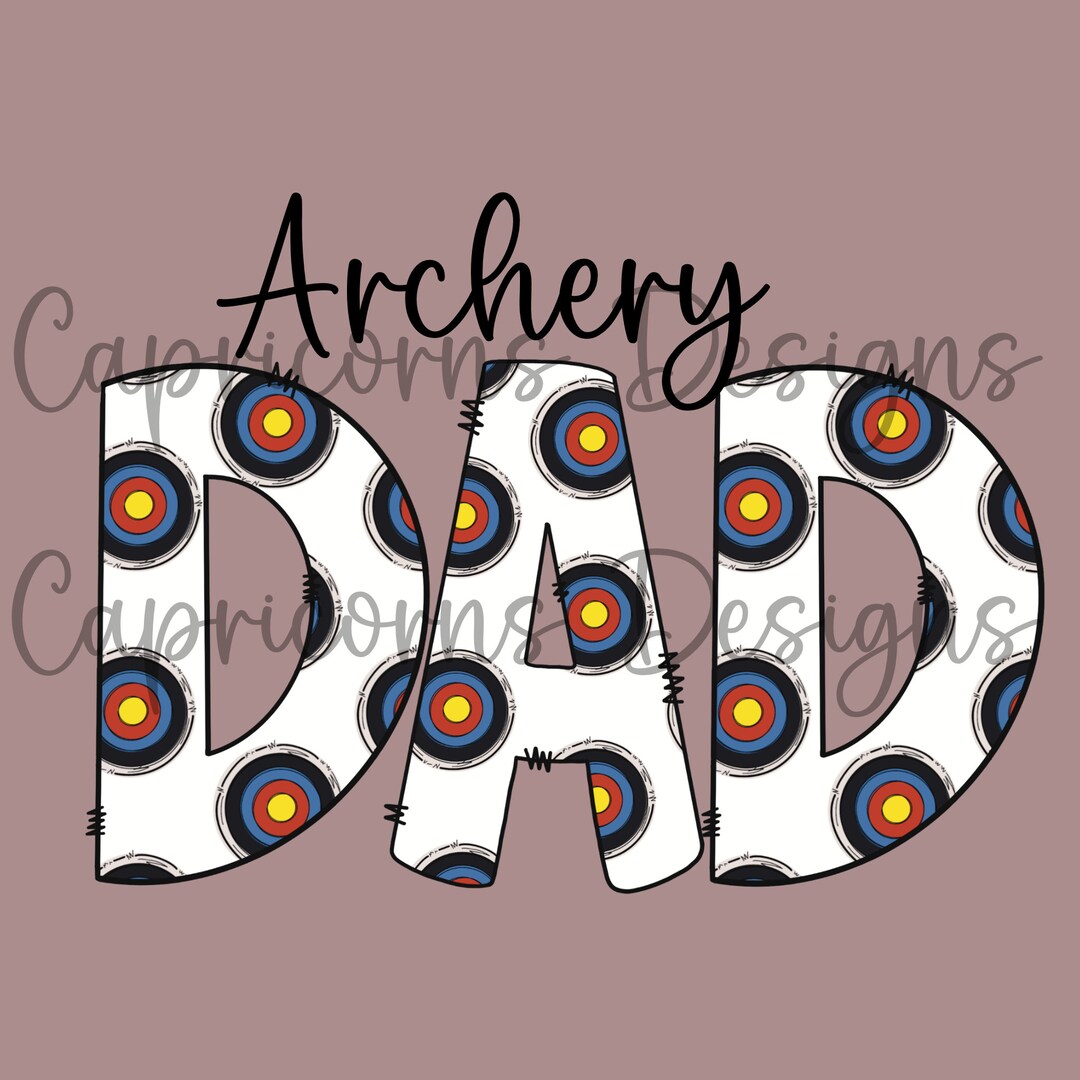 Archery DAD Doodle Letter PNG Digital Design Download - Etsy