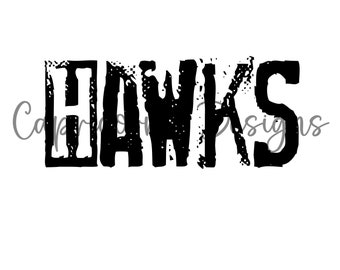 Hawks Mascot PNG, Color Brushed Mascot Design Hawks, Digital File ...