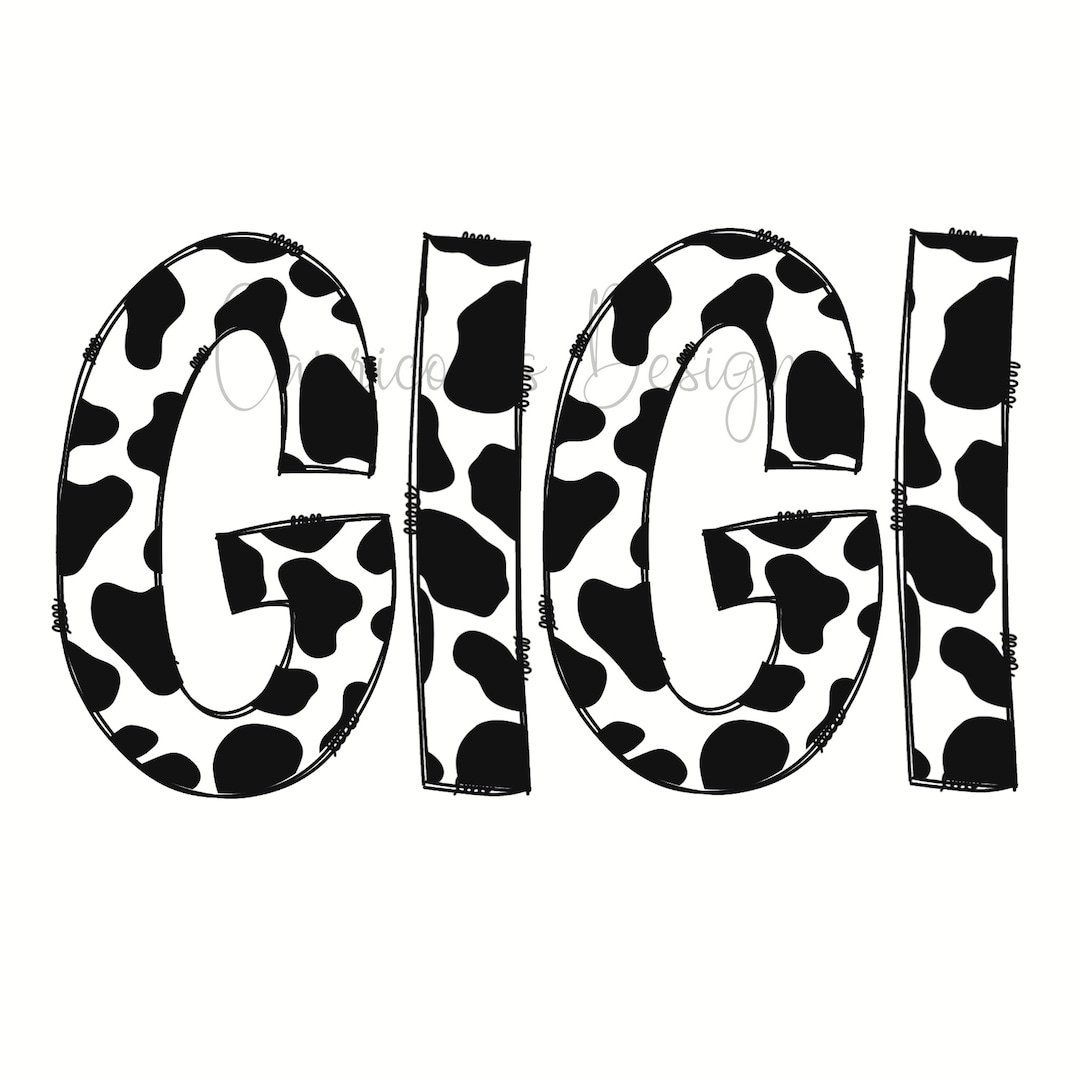 Cow Print Gigi PNG Digital Design Download - Etsy