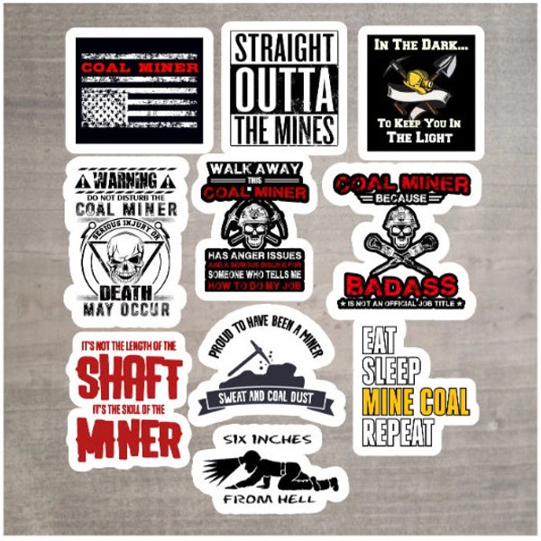 Coal Miner Stickers - Etsy