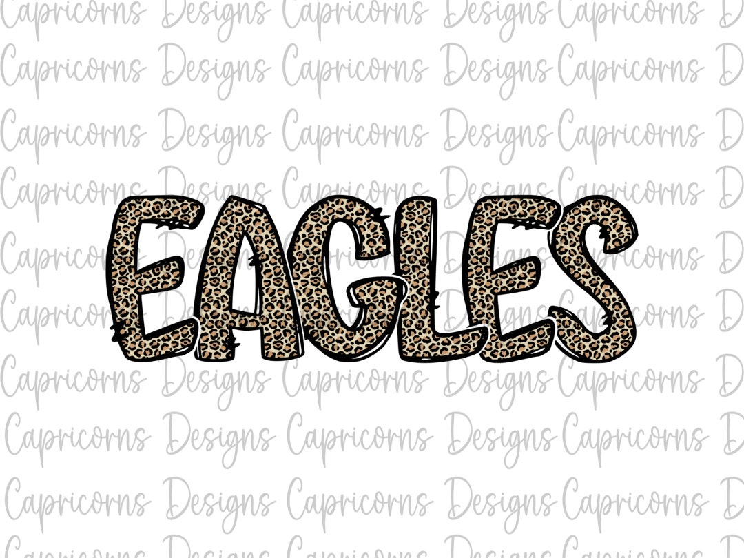Eagles Cheetah Print Doodle Letters PNG Digital Download - Etsy
