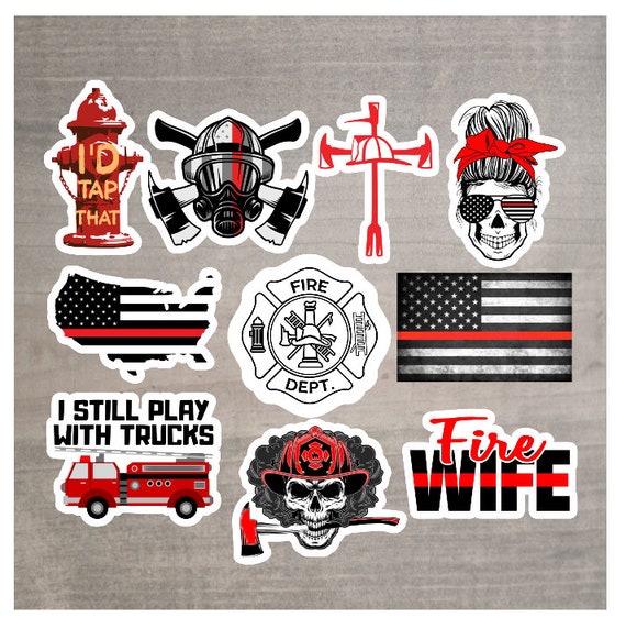 Firefighter Stickers Fire Trucks Fire Wife First - Etsy