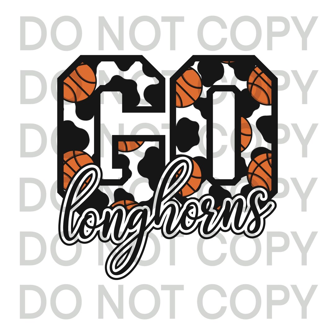 Basketball Cow Print Go Longhorns PNG Digital Download Design - Etsy