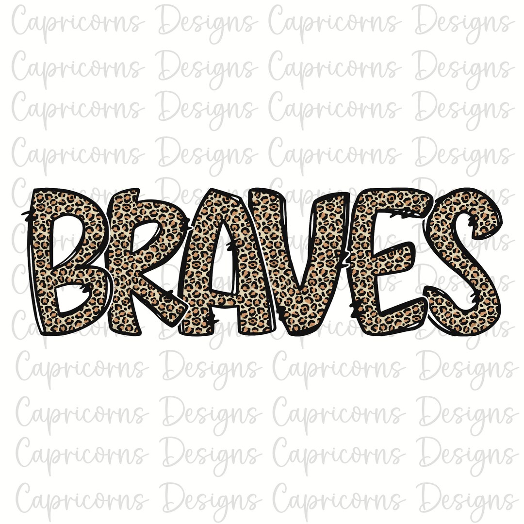 Braves Cheetah Print Doodle Letters PNG Digital Download - Etsy